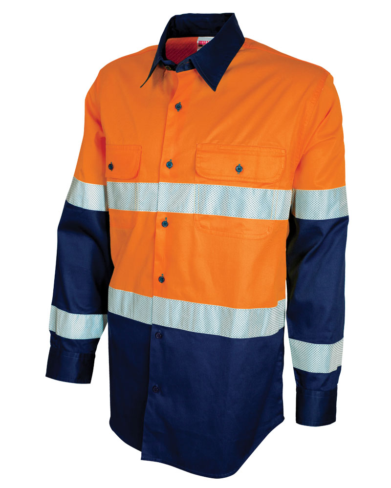 VORTEX TWO-TONE SHIRT – ORANGE – Maxcool Workwear